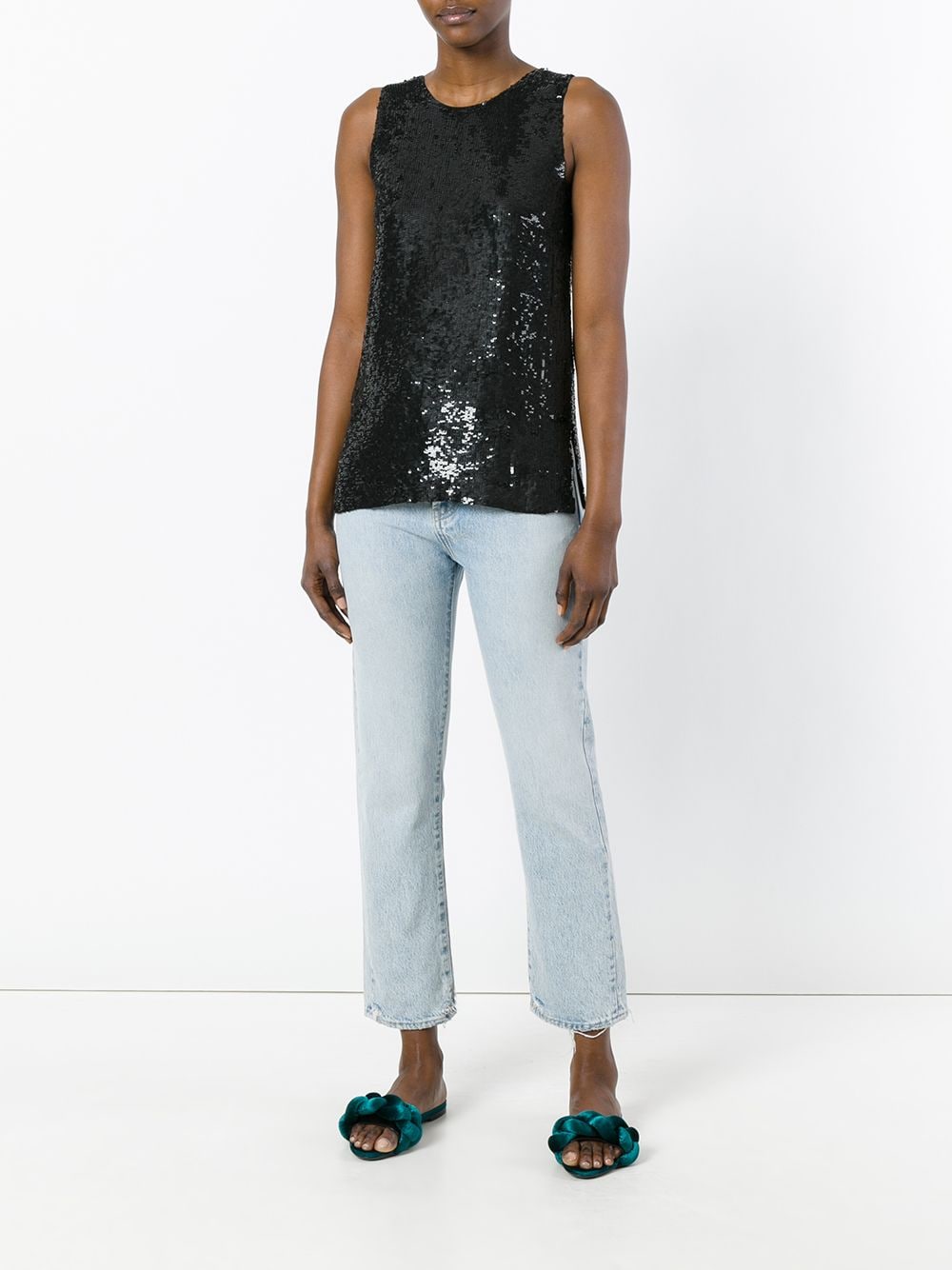 P.A.R.O.S.H Sequin Embellished Tank Top