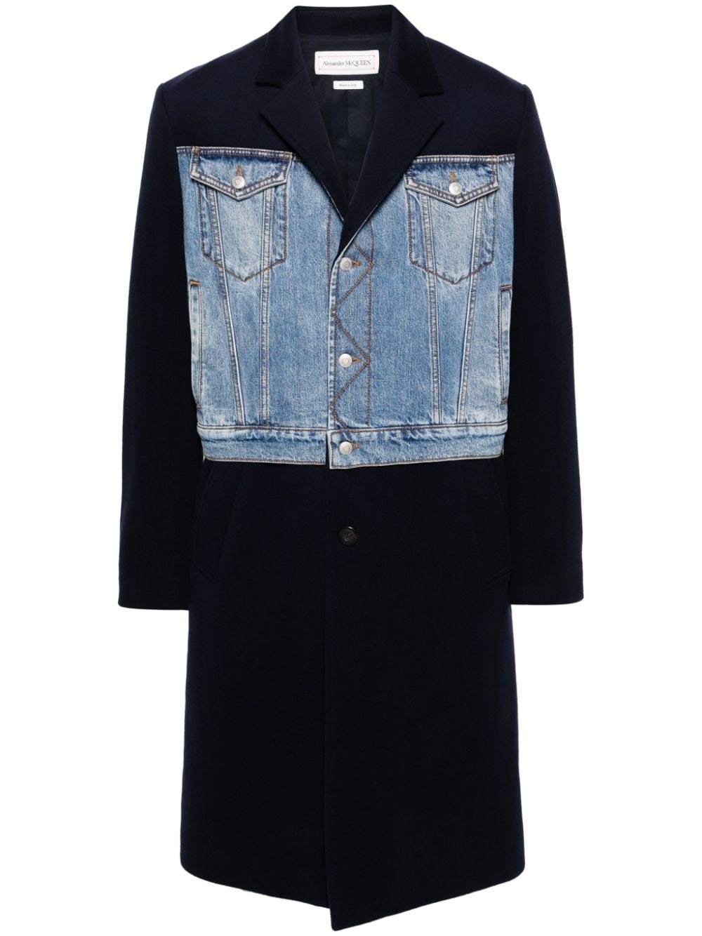 ALEXANDER MCQUEEN Alexander McQueen Hybrid Single-Breasted Coat