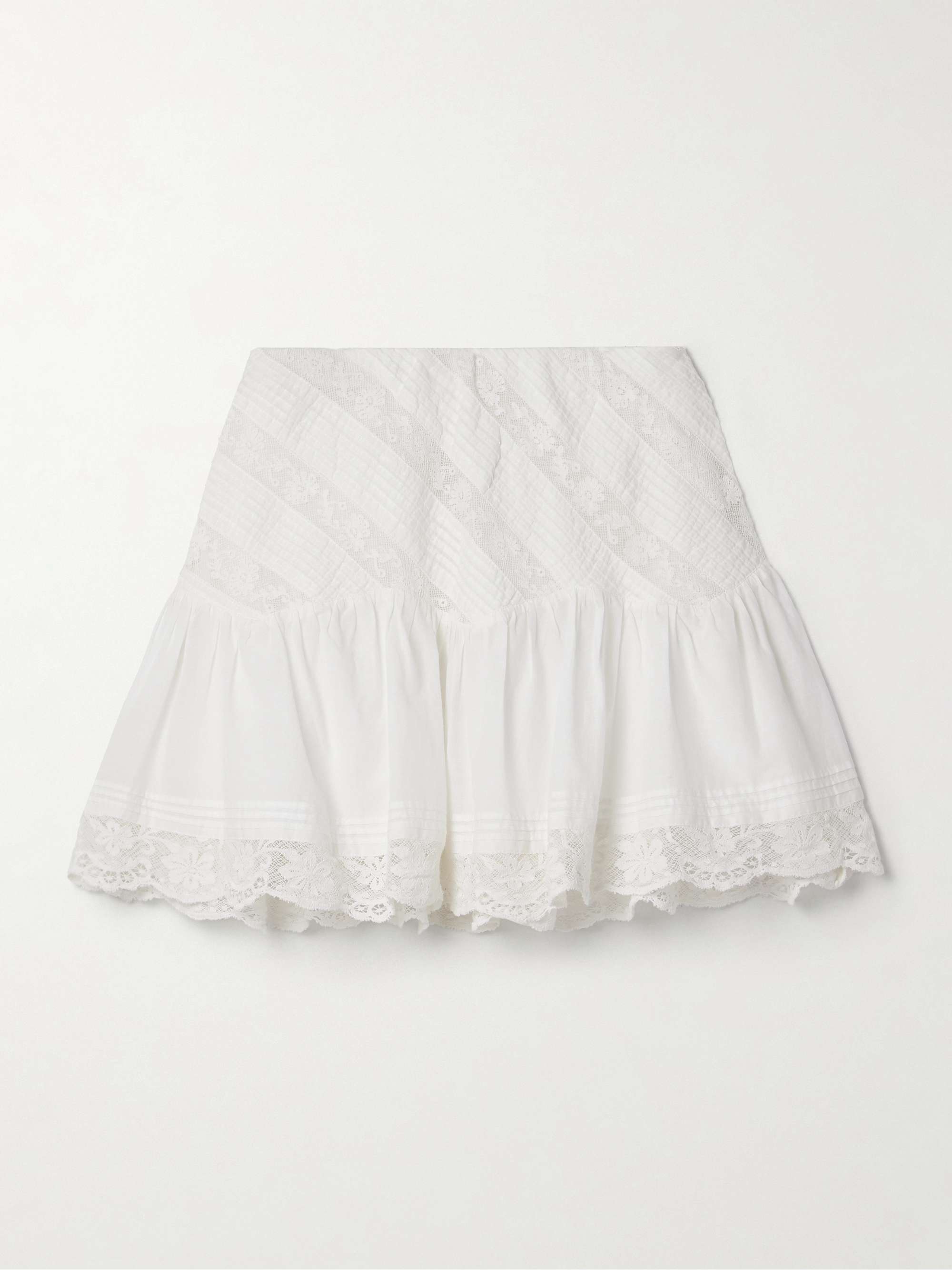 Loveshackfancy Melissa Lace-Trimmed Pintucked Cotton-Voile Mini