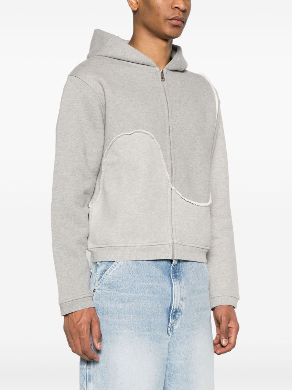 Erl Panelled Zip-Up Hoodie - Grey | Editorialist