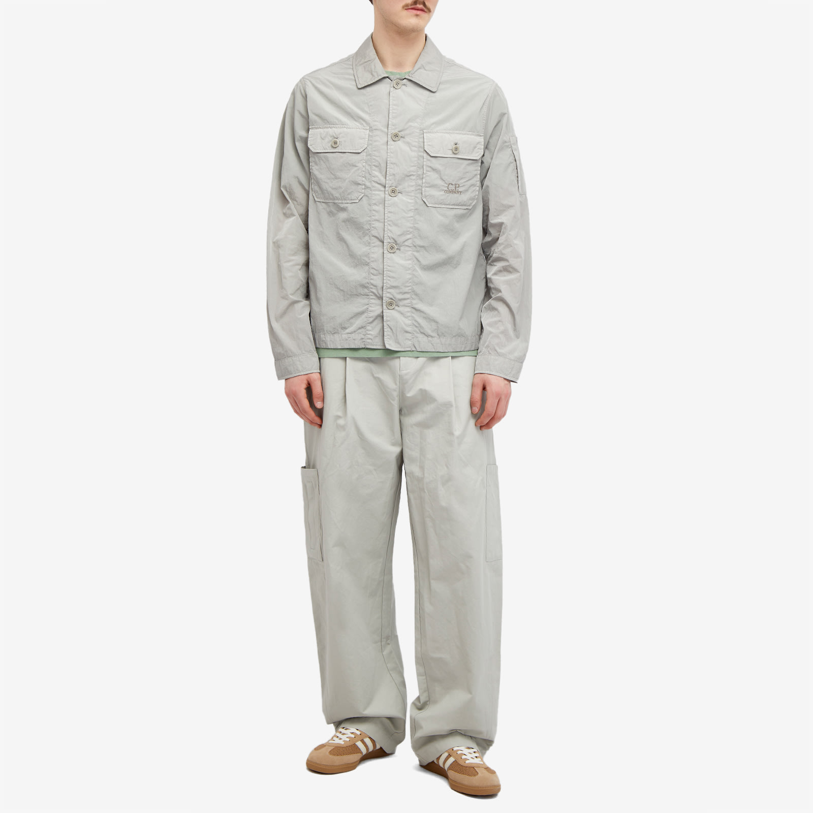 C.P. Company Chrome-R Pocket Overshirt In Drizzle - 40% Off