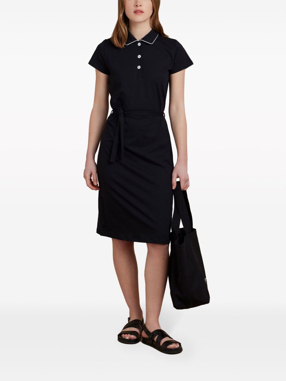 AGNES B. agnès b. Belted Cotton Polo Shirt