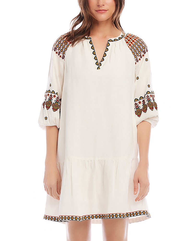 Karen Kane Embroidered Dress In Multi - 74% Off | Editorialist