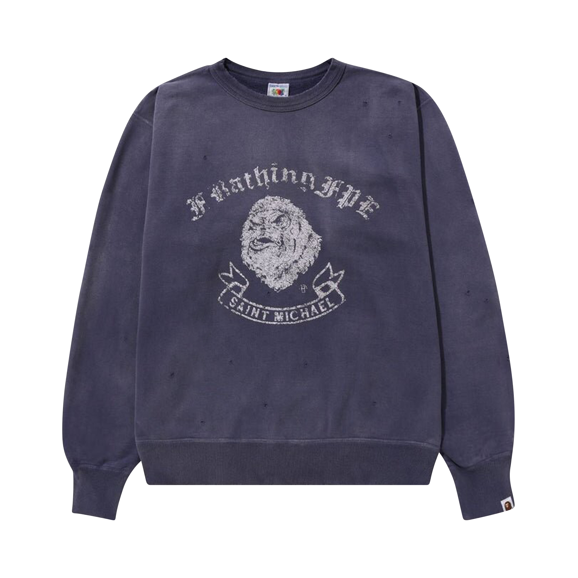 A Bathing Ape X Saint Mxxxxxx Gorilla Crewneck - Blue | Editorialist