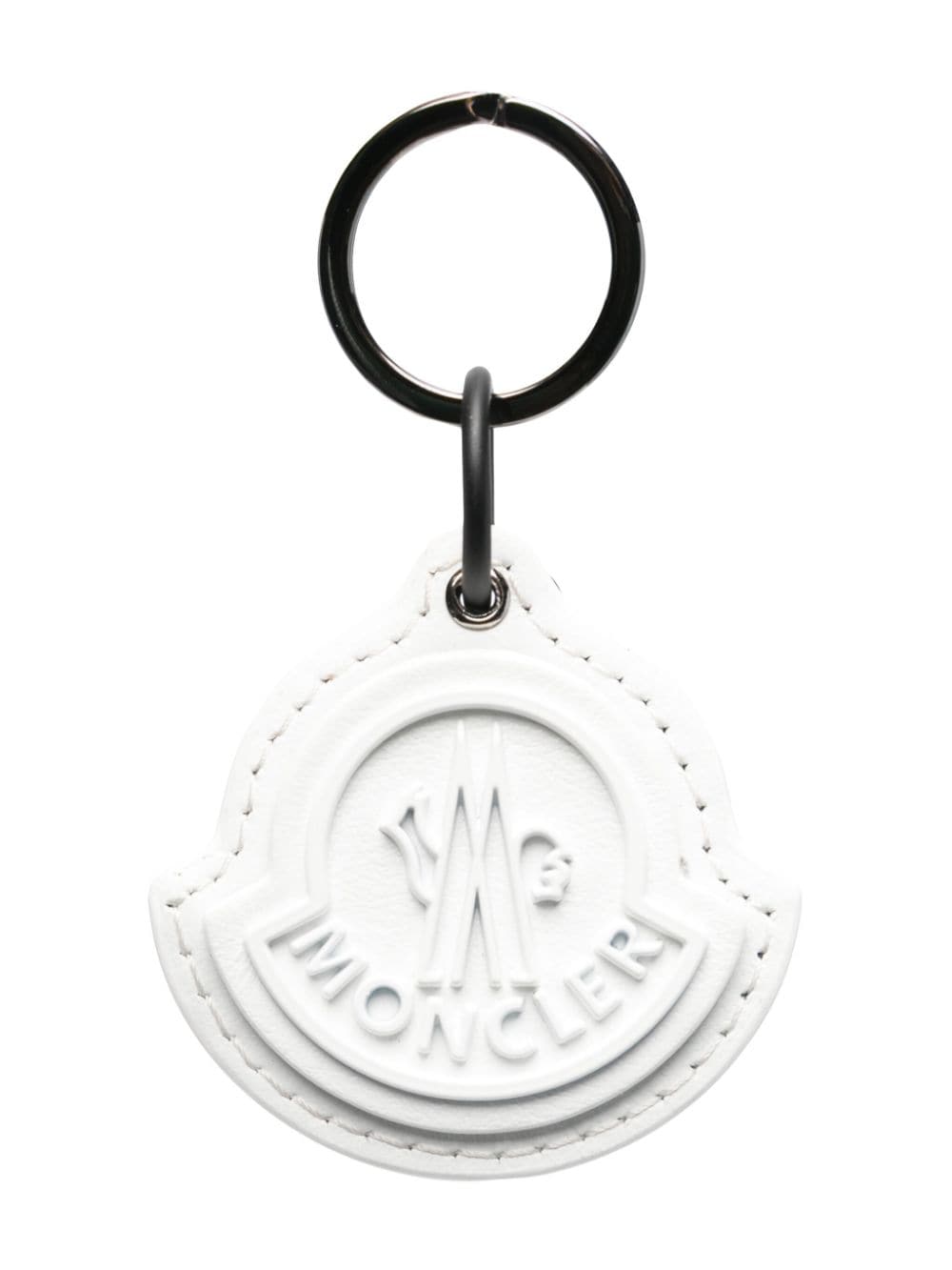 Moncler Logo Charm Keyring - White | Editorialist
