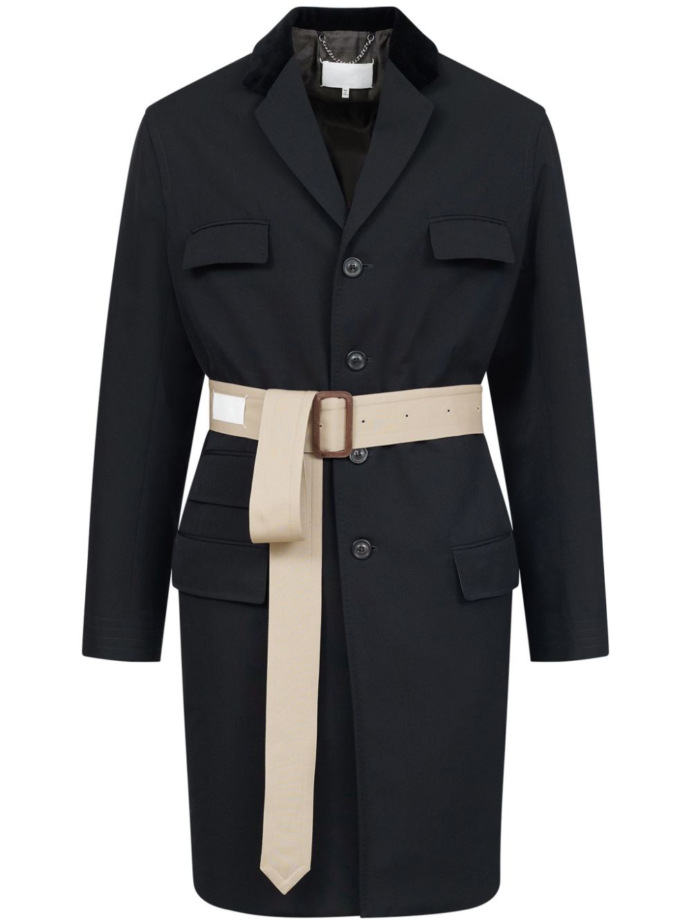MAISON MARGIELA Maison Margiela Two-Tone Belted Coat