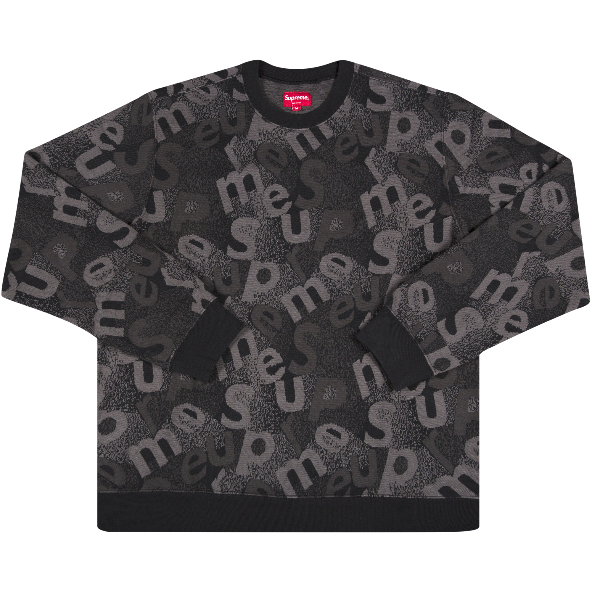 スウェット Supreme  Scatter Text Crewneck M size Supreme Scatter Text Crewneck - Black | Editorialist