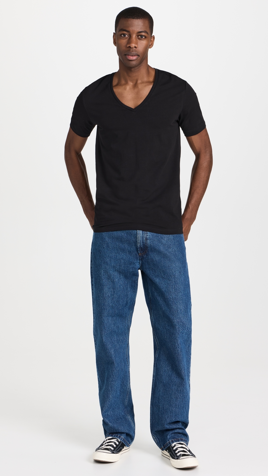FALKE cotton v neck tee 2 pack