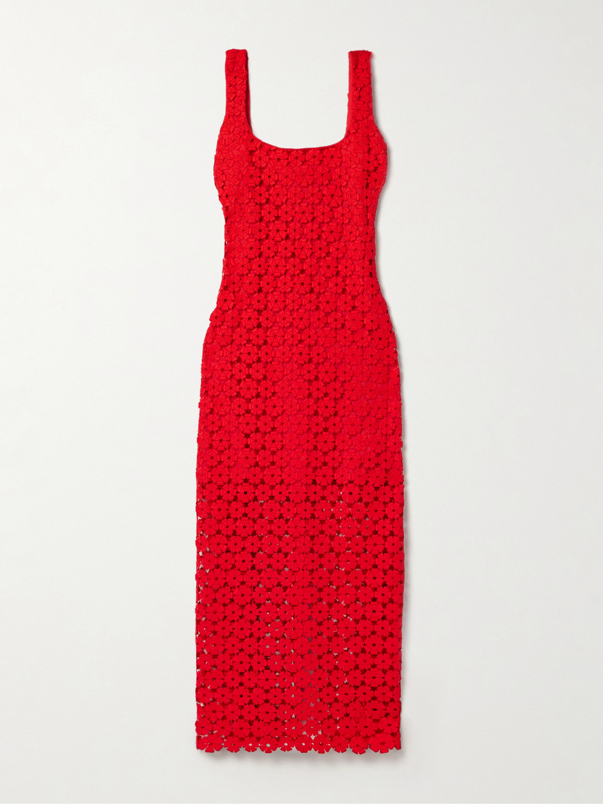 waimari jill sleeveless floral eyelet lace midi dress Waimari Jill Guipure Lace Midi Dress In Red - 50% Off