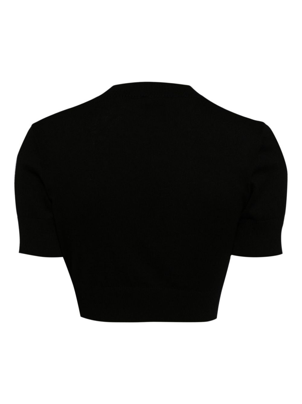 Patou Logo-Jacquard Knitted Cropped Top In Black - 48% Off