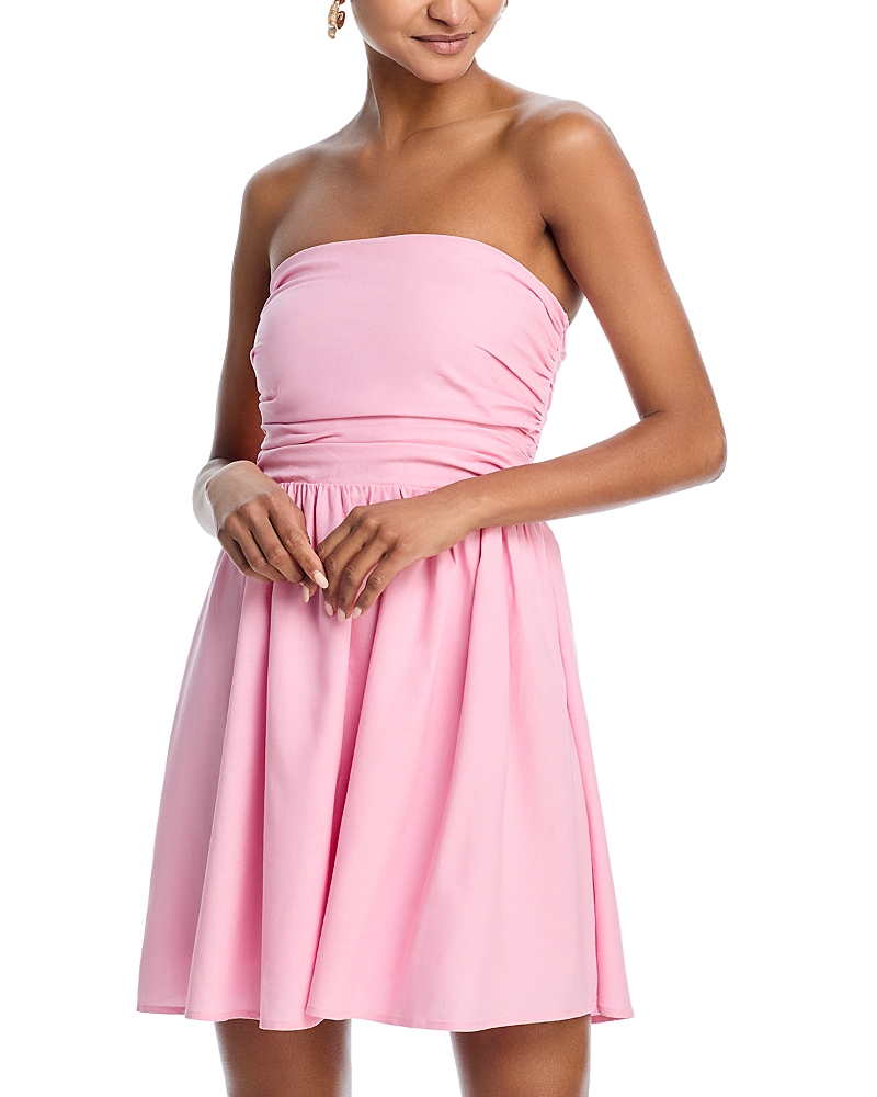 Aqua Strapless Mini Dress In Pink - 70% Off | Editorialist