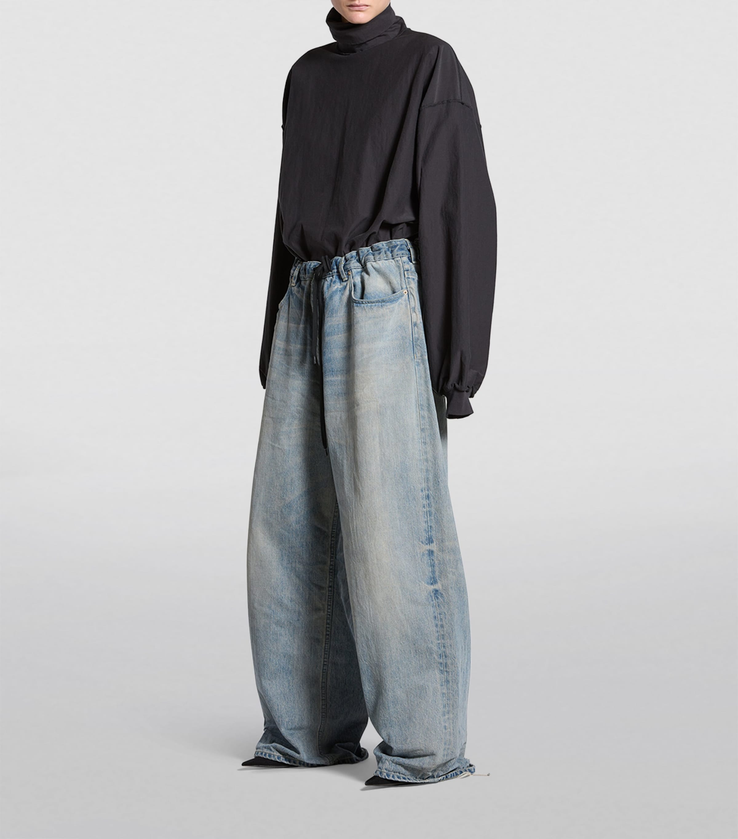 BALENCIAGA Balenciaga Distressed Wide-Leg Jeans
