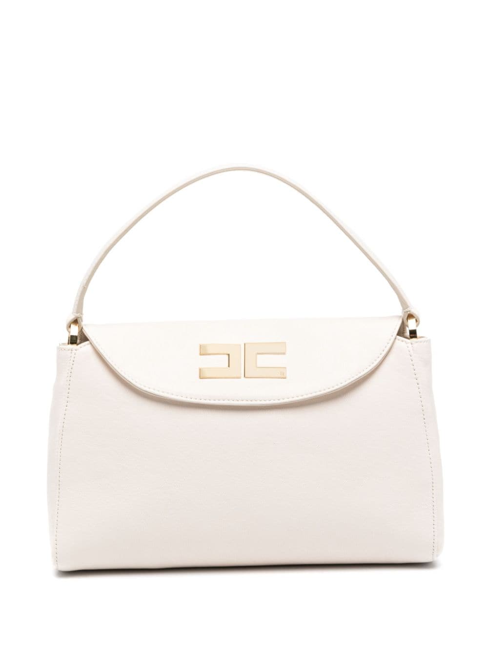 ELISABETTA FRANCHI Elisabetta Franchi Soft Washed Sheepskin Small Shoulder Bag with Gold Metal Logo