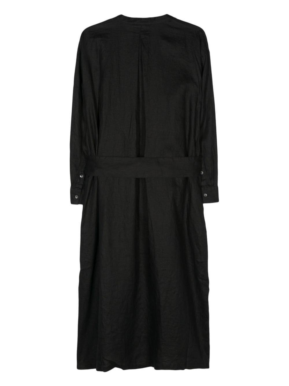 black linen belted dress The Linen Belted Midi Dress