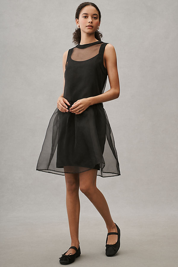 bhldn kendall sleeveless high neck organza mini dress Bhldn Kendall Sleeveless High-Neck Organza Mini Dress In Red - 29% Off