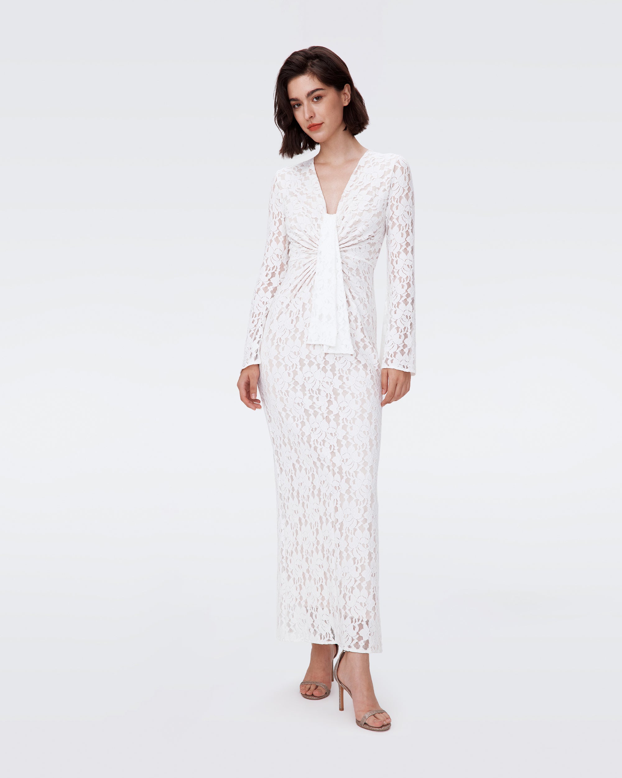 Diane Von Furstenberg Jobin Lace Midi Dress In Ivory - 60% Off |  Editorialist