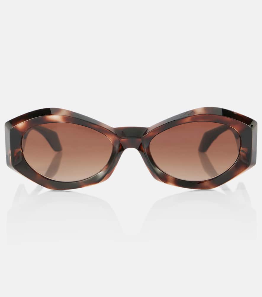 Versace Medusa Plaque Oval Sunglasses In Brown - 20% Off  display picture 2