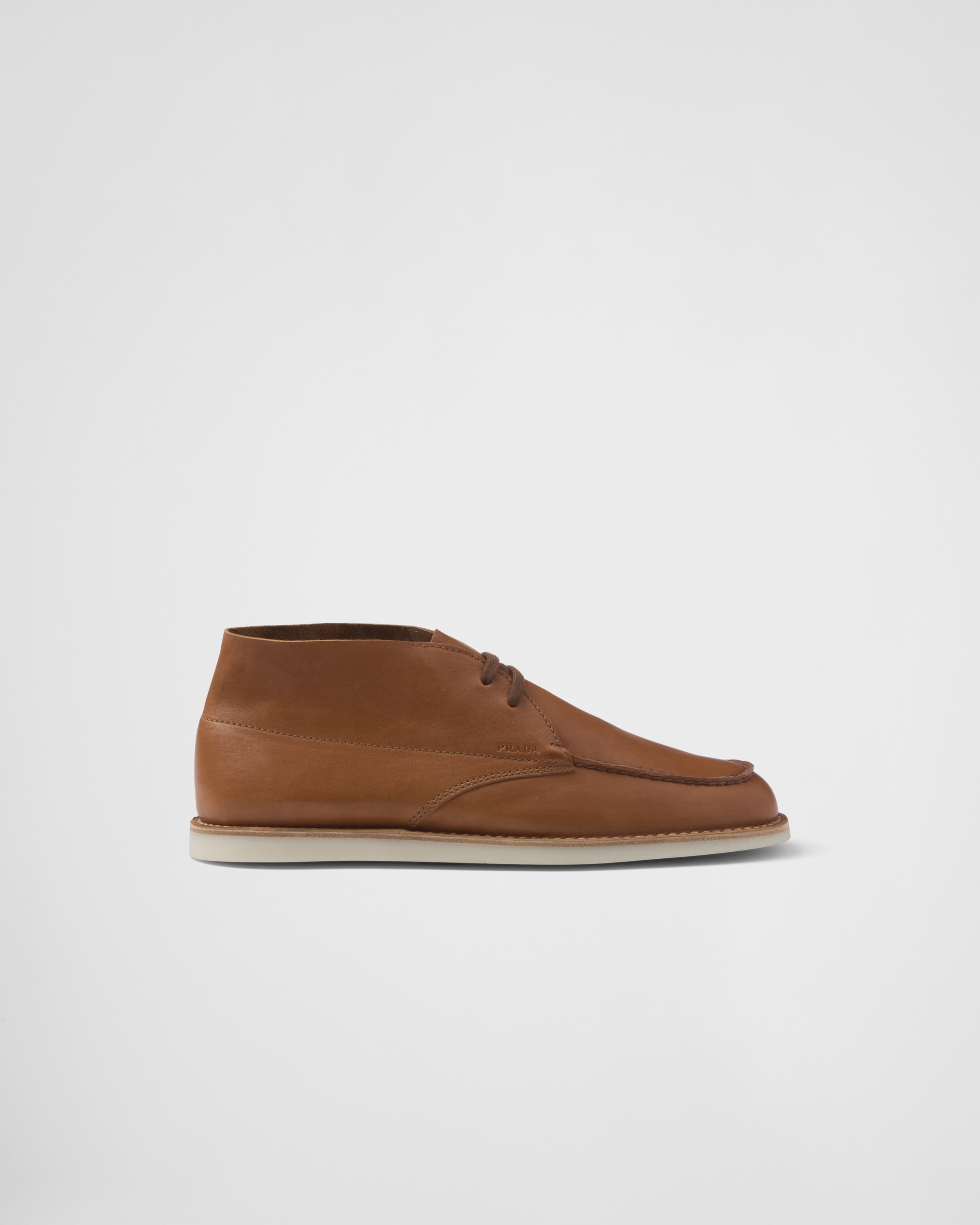 Prada Men’s Suede Chukka Boots in Tan Prada Prada Studded Scamosciato Suede Chukka Boot / Desert  main image 2