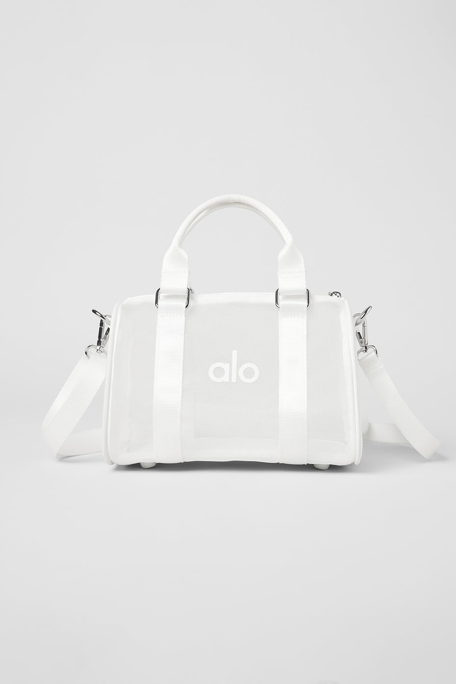 Alo Yoga Mini Sheer Duffle Bag - White | Editorialist