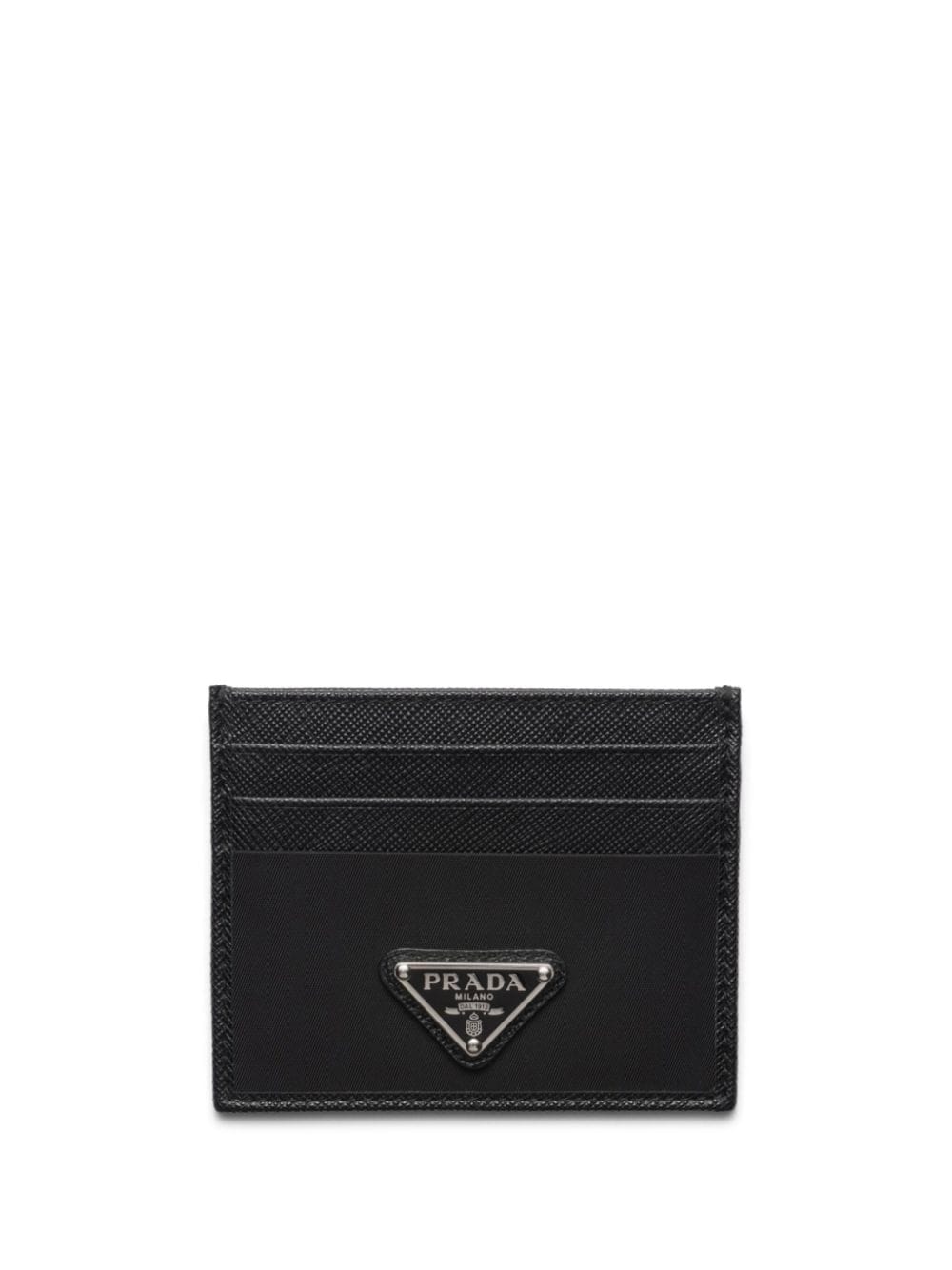 Prada Triangle-Logo Bifold Wallet - Black | Editorialist