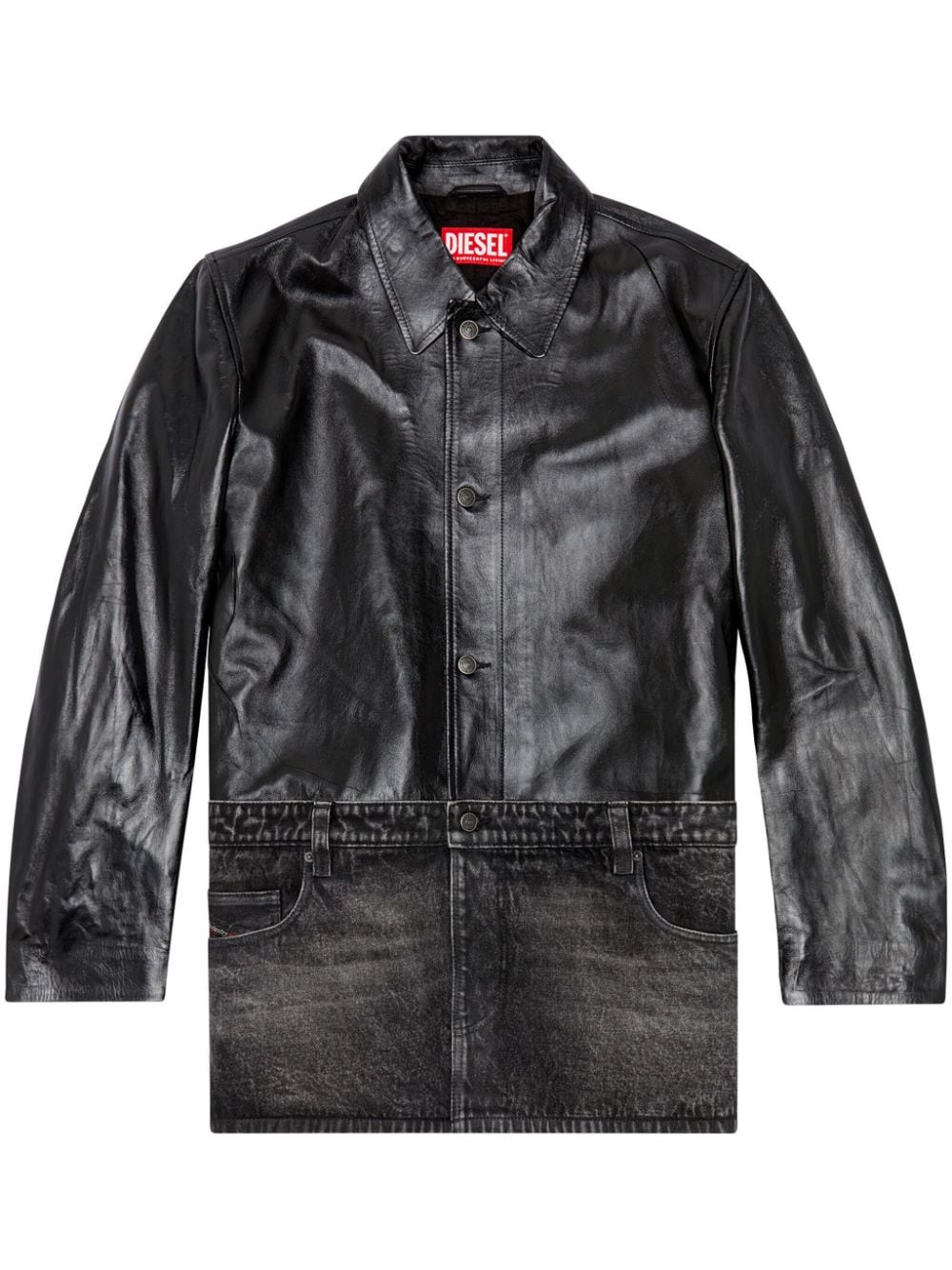 DIESEL® L-nico Leather Jacket - Neutrals | Editorialist