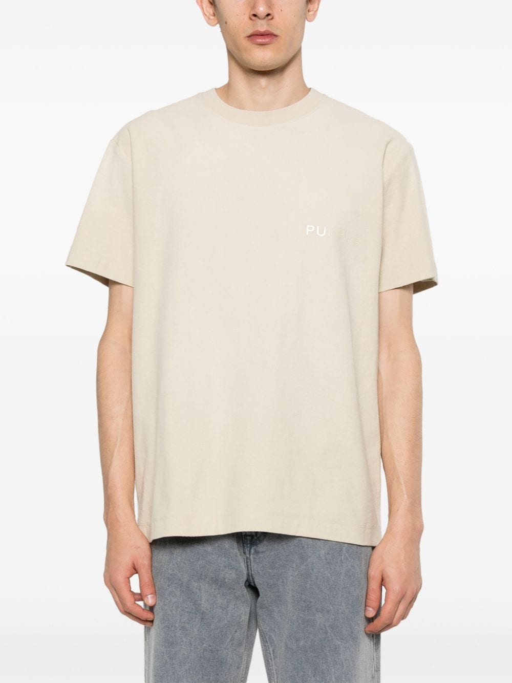 PURPLE BRAND rubberised-logo cotton t-shirt