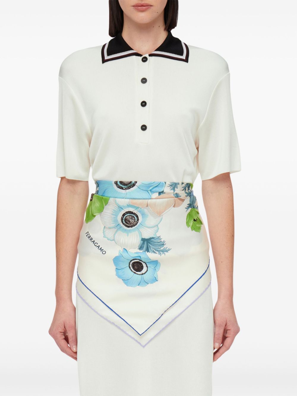 SALVATORE FERRAGAMO floral-print silk scarf