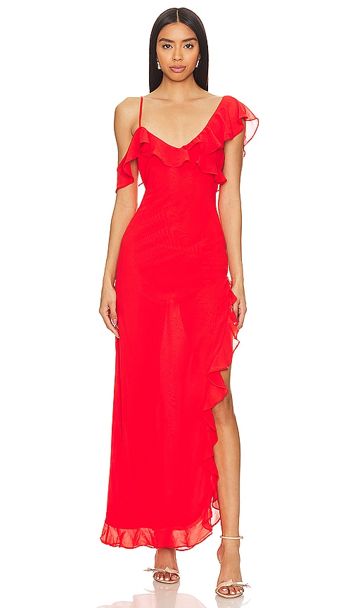 bec midi dress in red runaway the label Rent Runaway The Label Bec Red Midi Dress