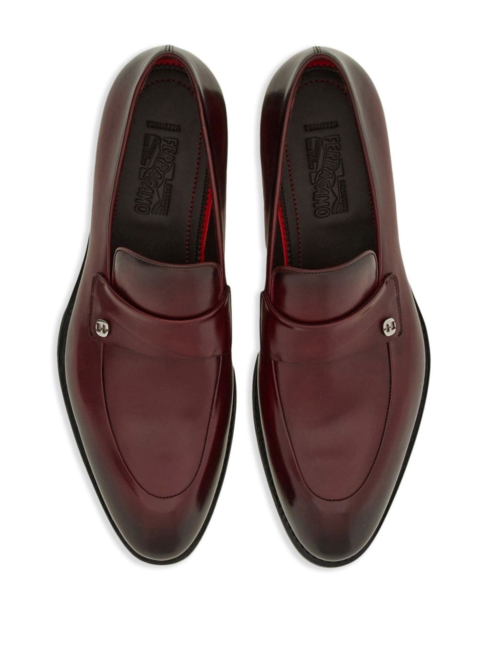 Salvatore Ferragamo Dark Burgundy Leather Loafers Salvatore Ferragamo Loafers Burgundy Leather Tassel Moc Toe  main image 3