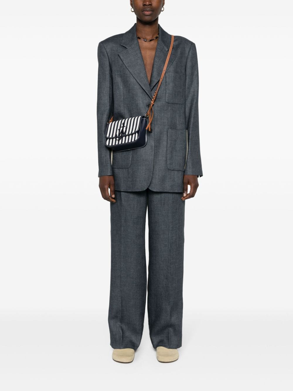 PALM ANGELS Palm Angels Linen Side-Stripe Trousers