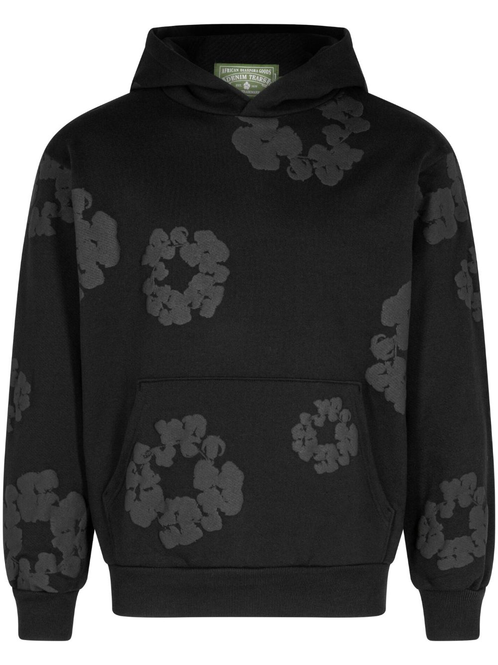 Denim Tears Wreath-Print Hoodie - Black | Editorialist Denim Tears Wreath-Print Hoodie - Black | Editorialist