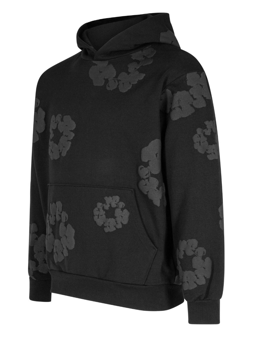 Denim Tears Wreath-Print Hoodie - Black | Editorialist