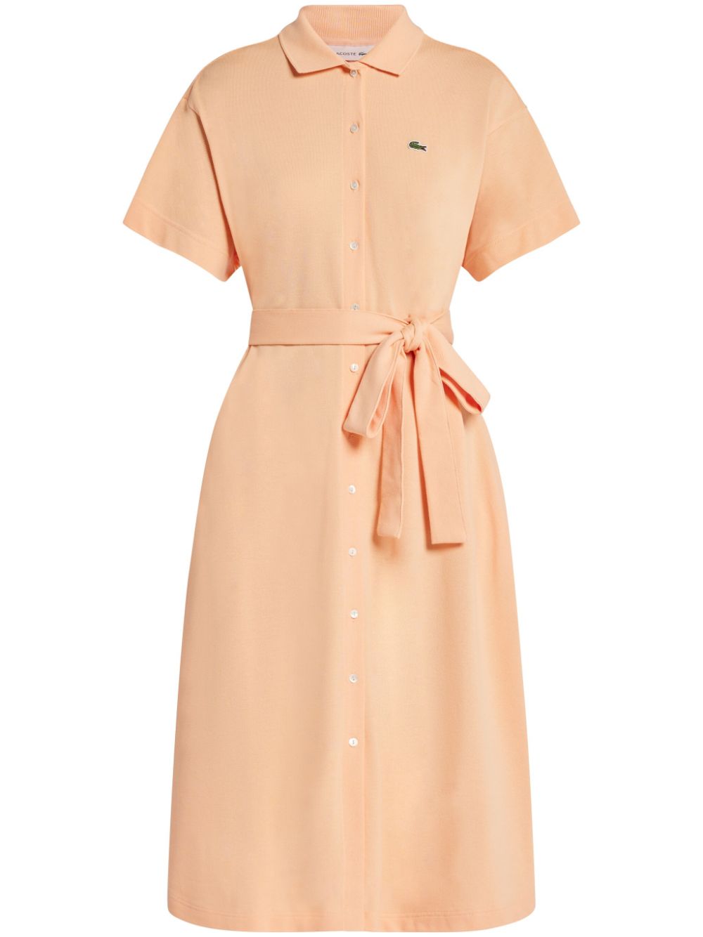 lacoste orange dress Lacoste Belted Midi Shirt Dress In Orange - 47% Off