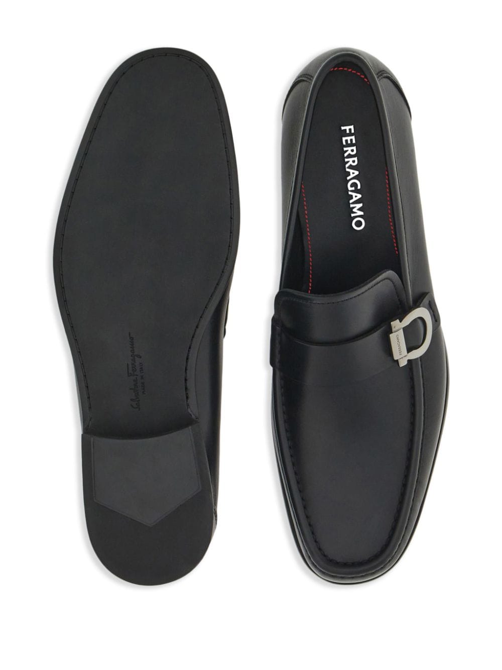 Ferragamo Gancini Leather Loafers In Blue - 30% Off  display picture 3