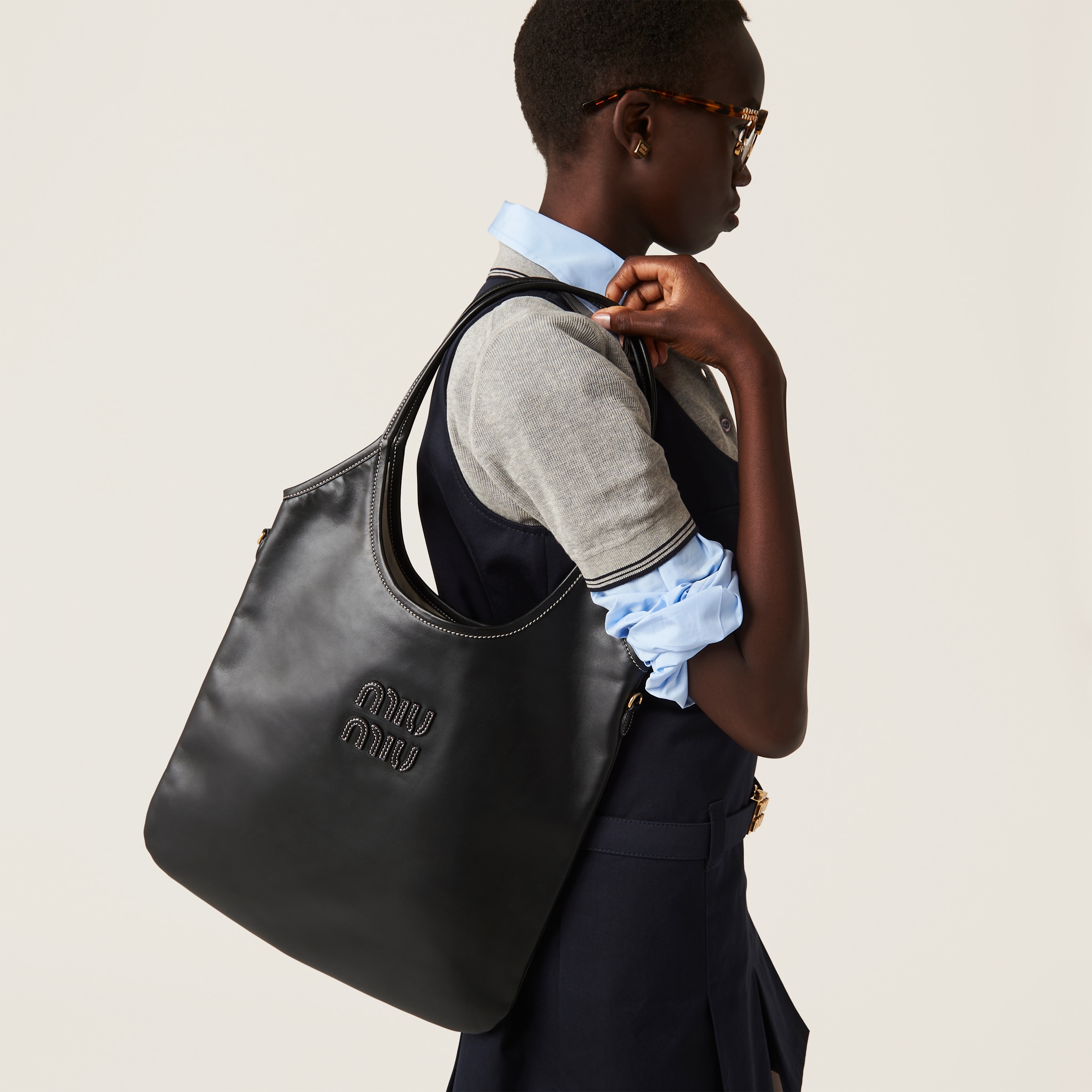 Miu Miu Ivy Leather Bag - Black | Editorialist