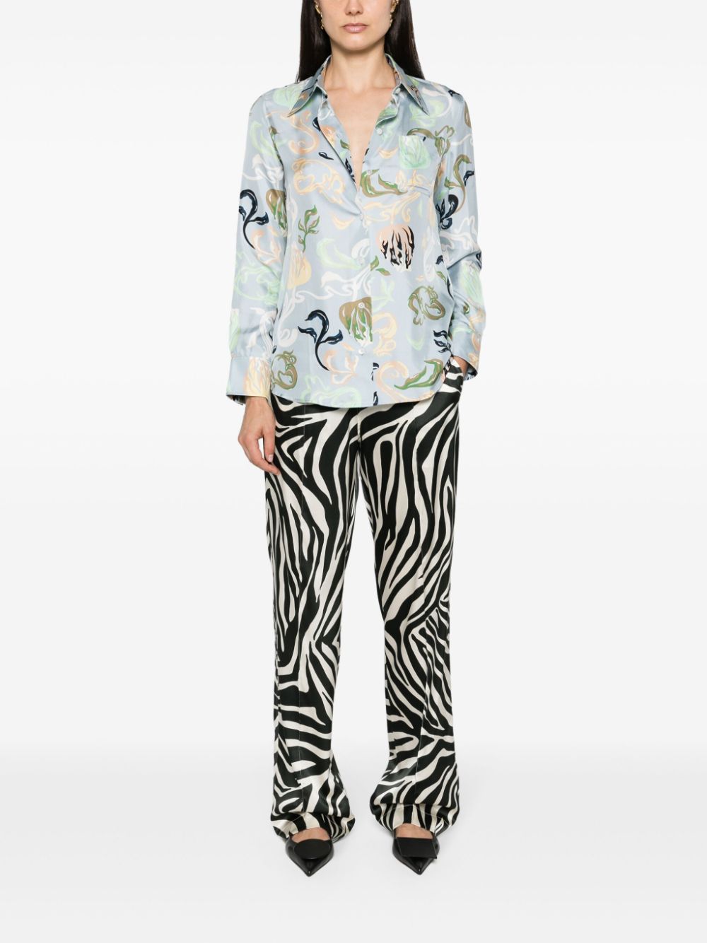 LANVIN Lanvin Graphic-Print Silk Shirt