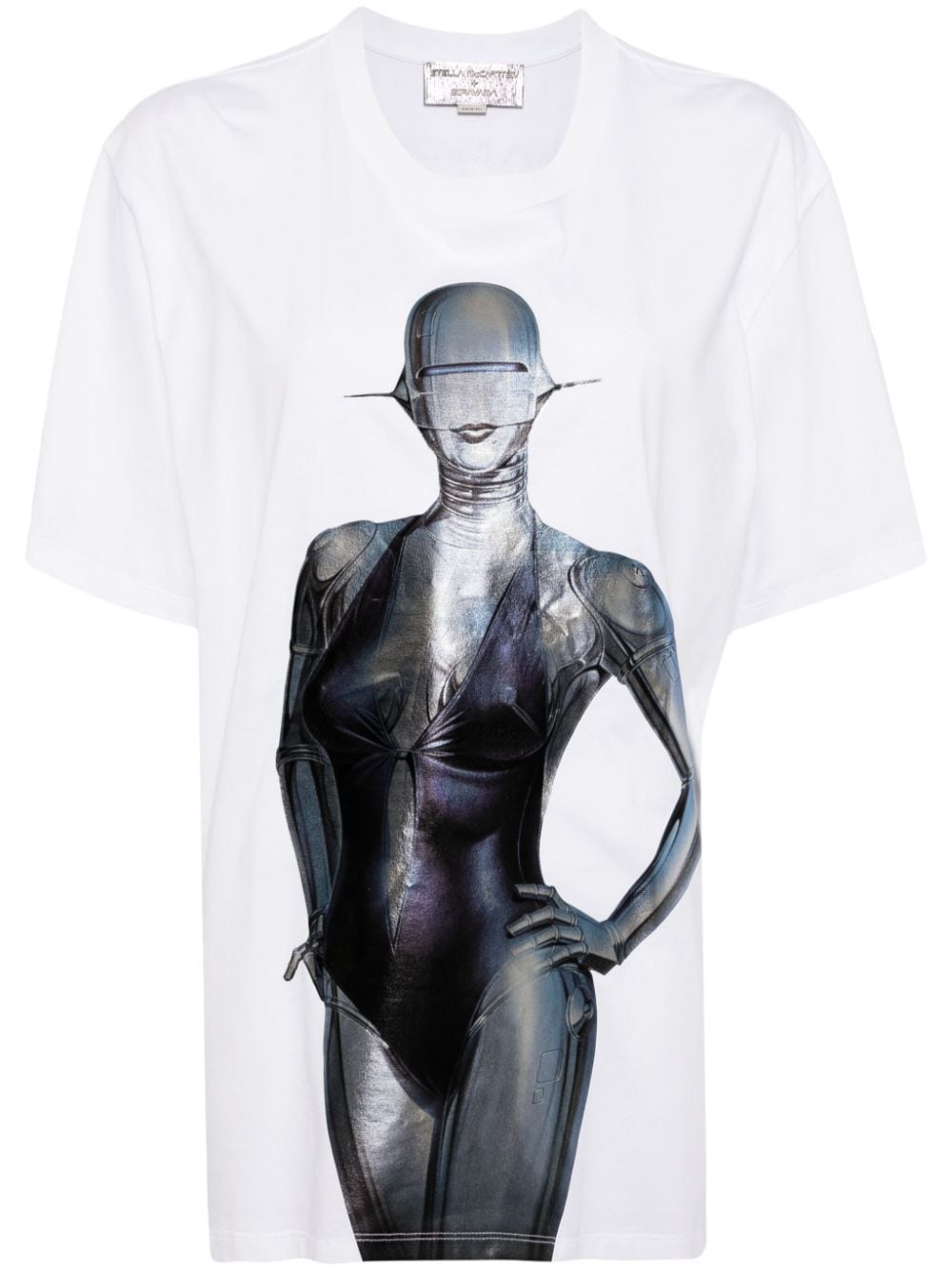 Stella Mccartney X Sorayama Sexy Robot Cotton T-Shirt In White