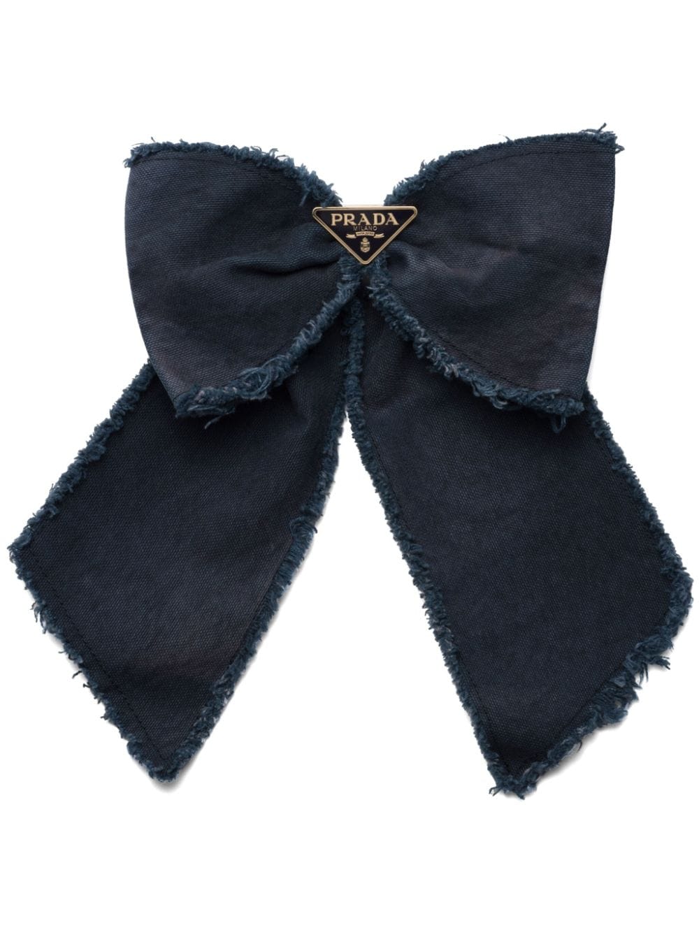 Prada Logo Appliqué Bow Hair Clip - Blue | Editorialist