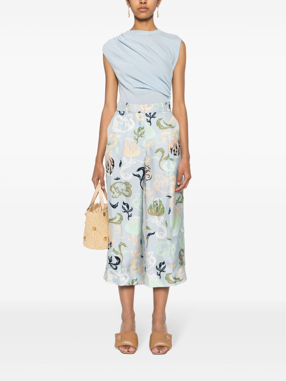LANVIN Lanvin Graphic-Print Cropped Trousers