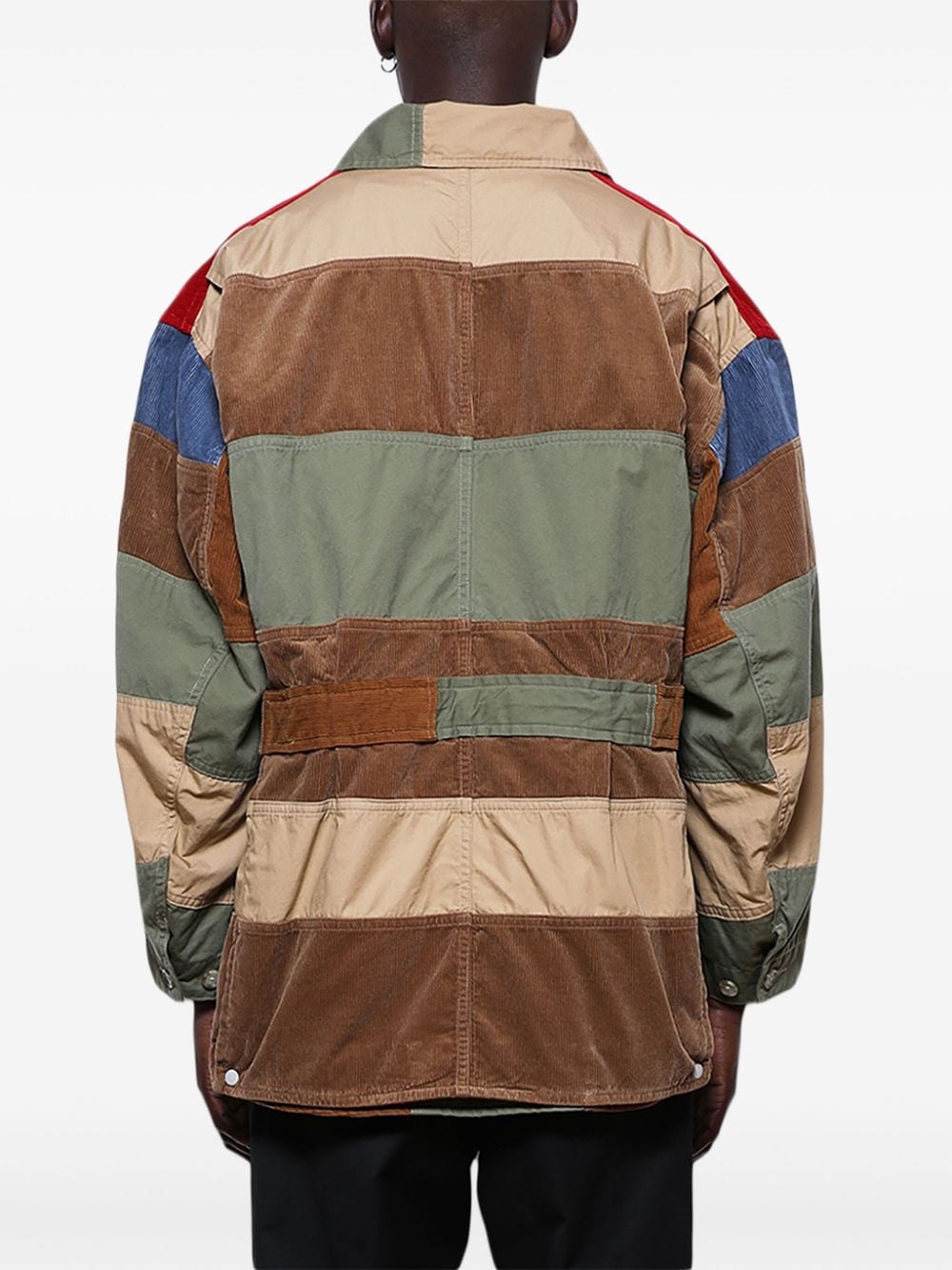 Saint Mxxxxxx Patchwork-Design Shirt Jacket - Red | Editorialist