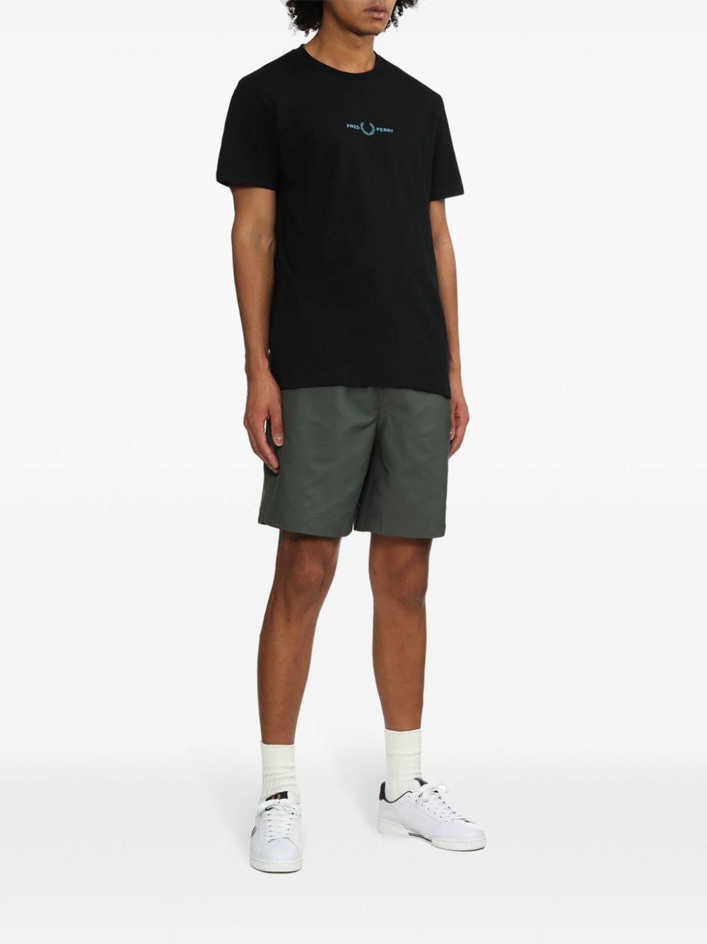 FRED PERRY logo-embroidered cotton t-shirt