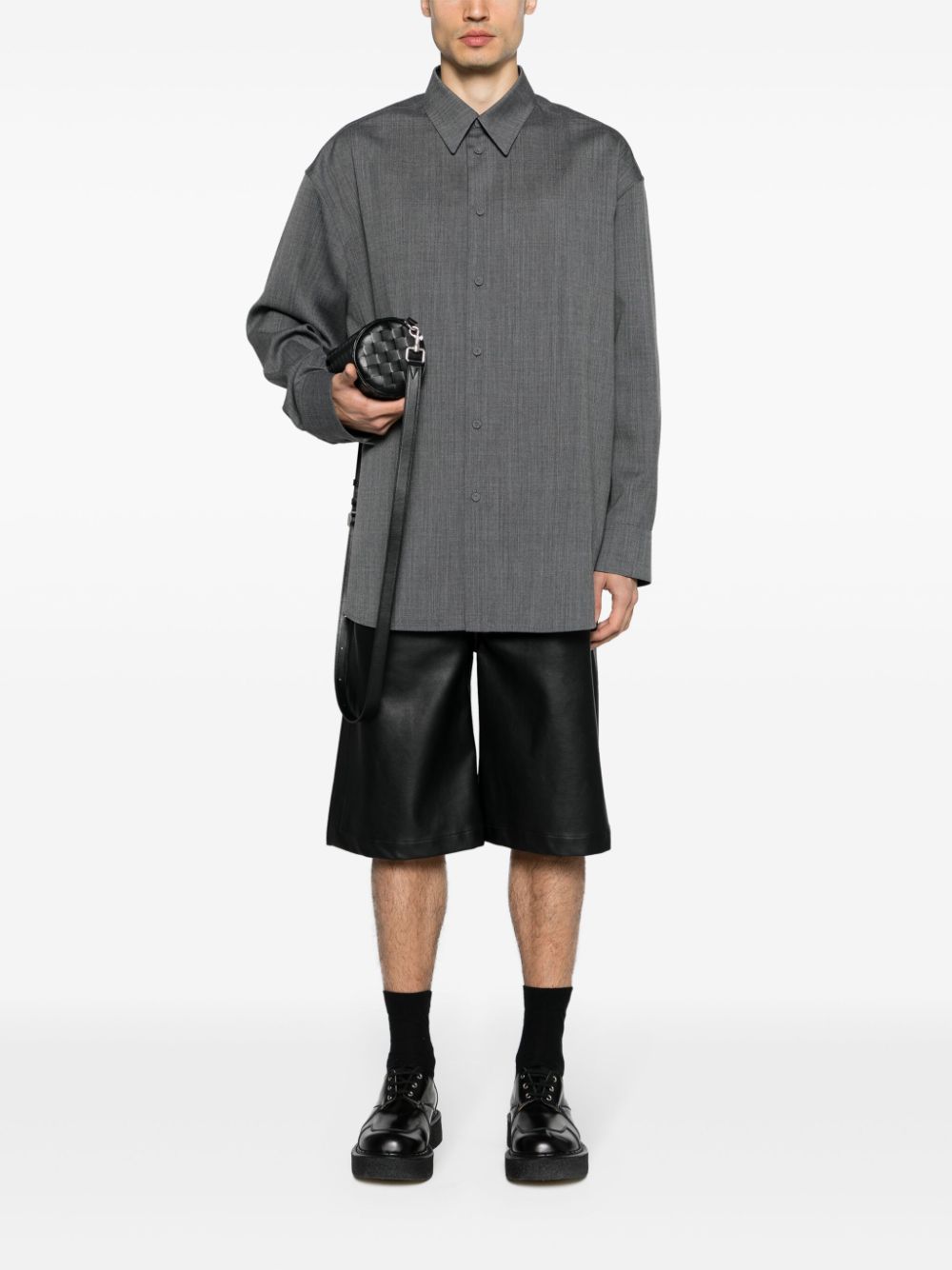 JIL SANDER textured wool overshirt
