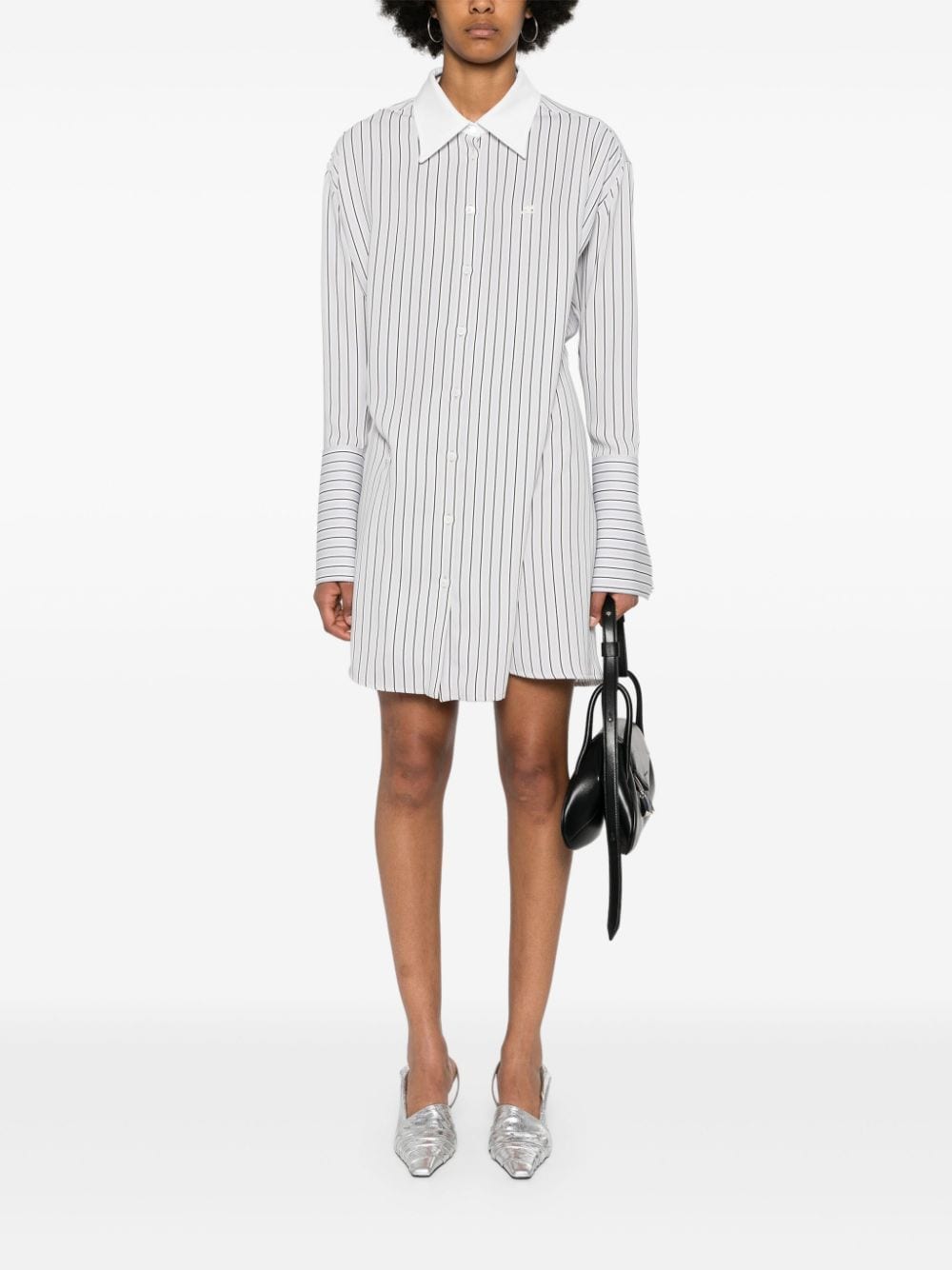 COURREGES Courrèges Logo-Patch Striped Shirt