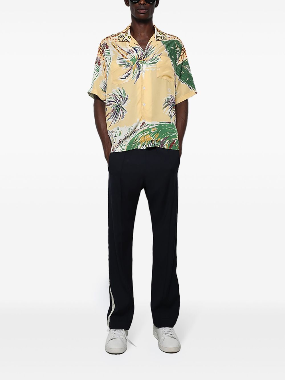 RHUDE palm-print silk shirt