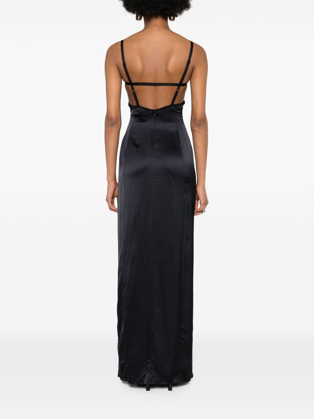 nensi dojaka double petal satin maxi dress NENSI DOJAKA Double Petal Maxi Dress - Black