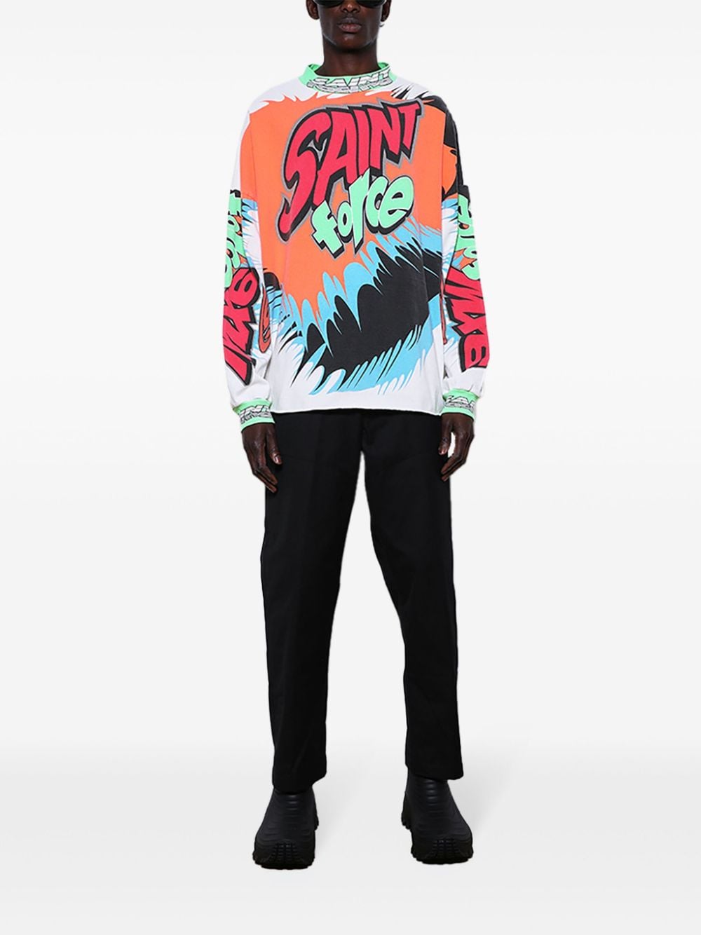 SAINT MXXXXXX saint racing graphic-print long-sleeve t-shirt