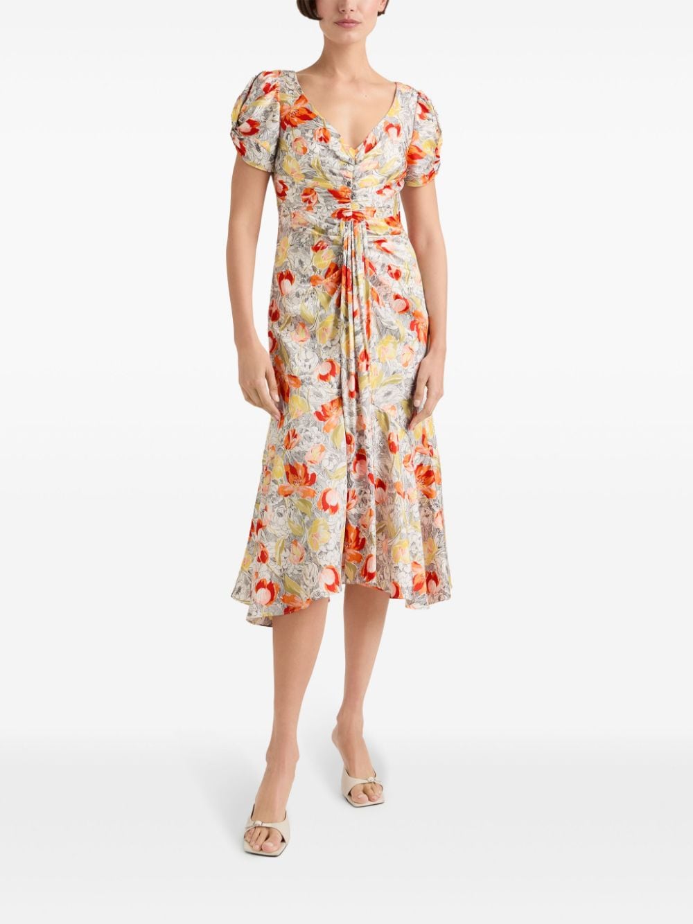 CINQ À SEPT Cinq A Sept Walker Floral-Print Midi Dress