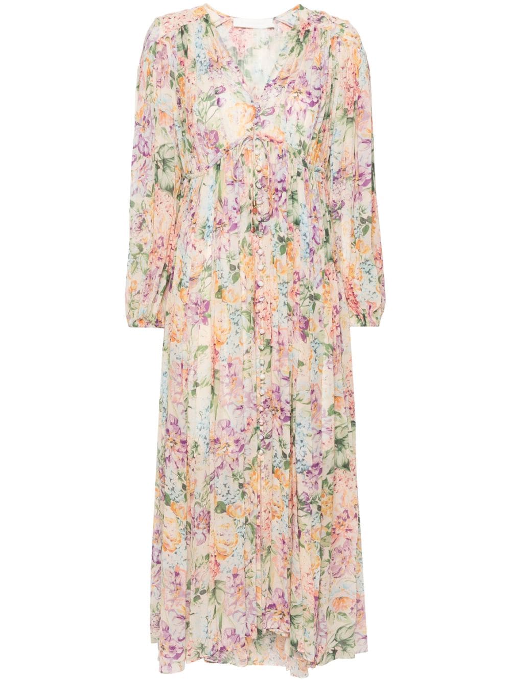 sachin and babi light blue dress Floral One Shoulder Side Draped Knee Length Chiffon Dress main image 1