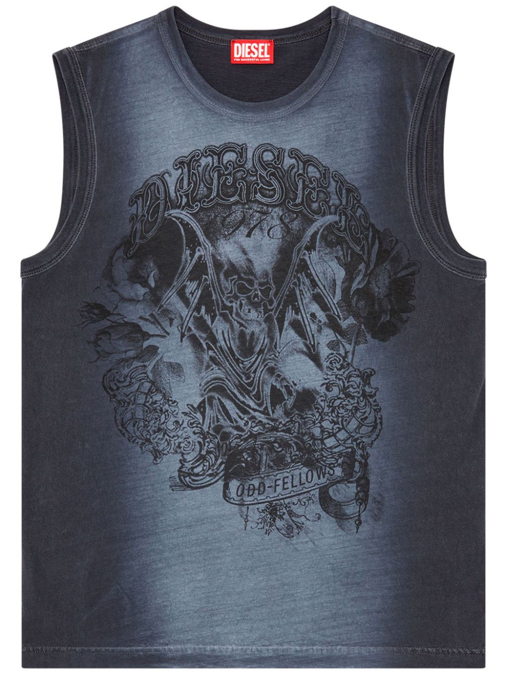 Diesel® T-Bisco-Q1 Logo-Print Tank Top In Blue - 64% Off