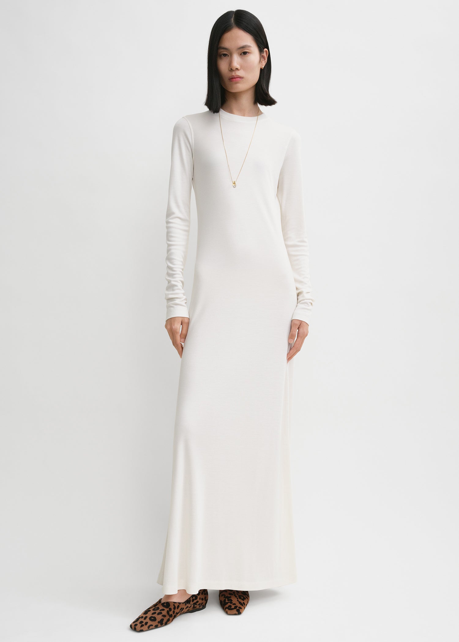 Toteme Long-Sleeve Lyocell Jersey Dress - White - 30% Off | Editorialist Toteme Long-Sleeve Lyocell Jersey Dress - White - 30% Off | Editorialist